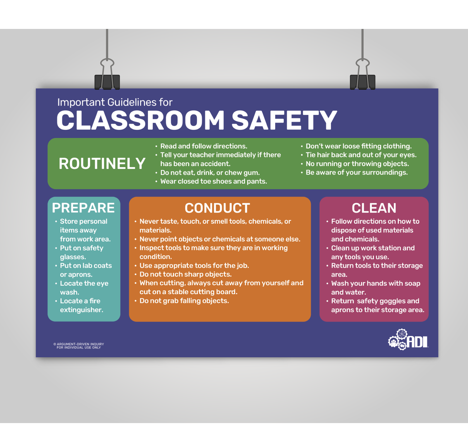 Classroom Safety Poster | ADI Store