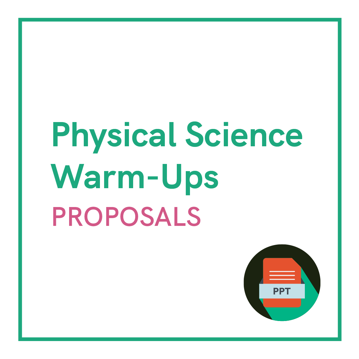 Physical Science Warm-Ups: Proposals | ADI Store