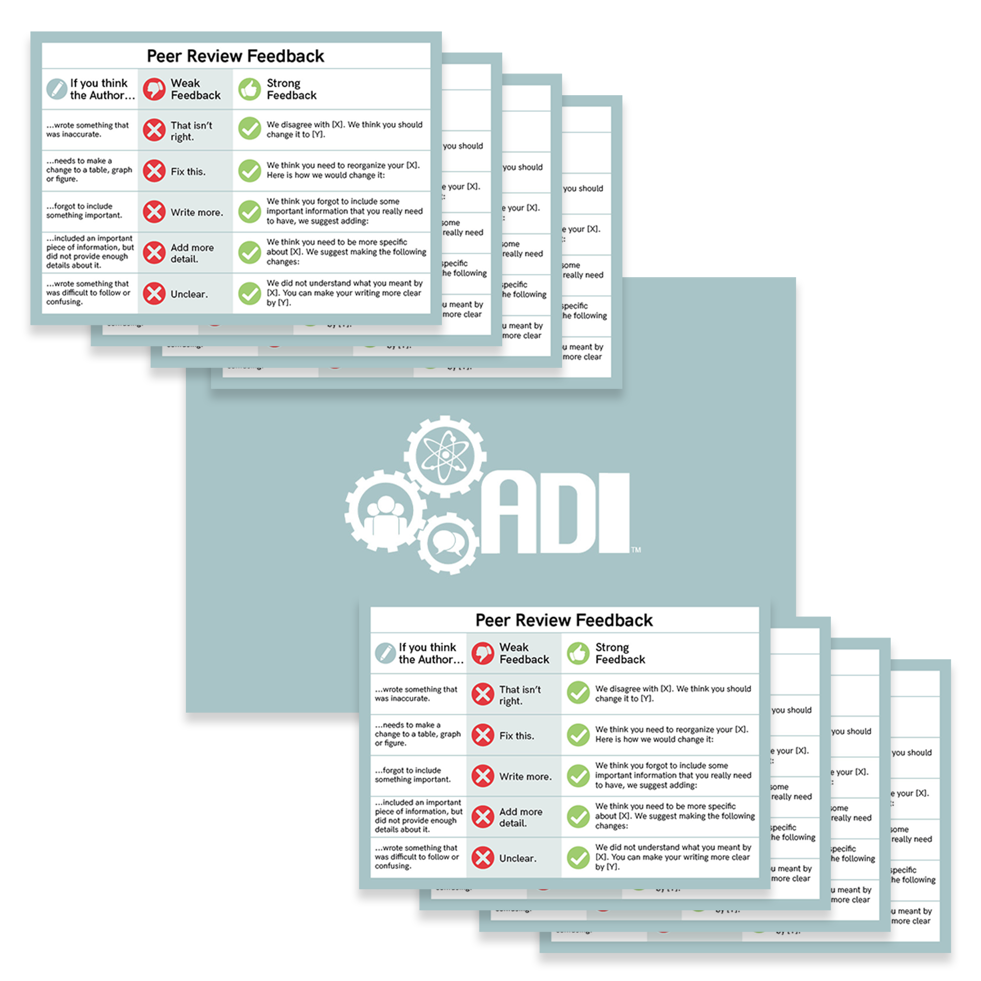 Peer Review Feedback Cards – ADI Store